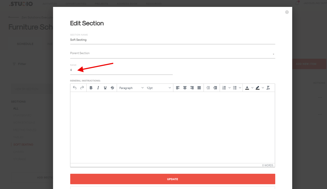Customize section order